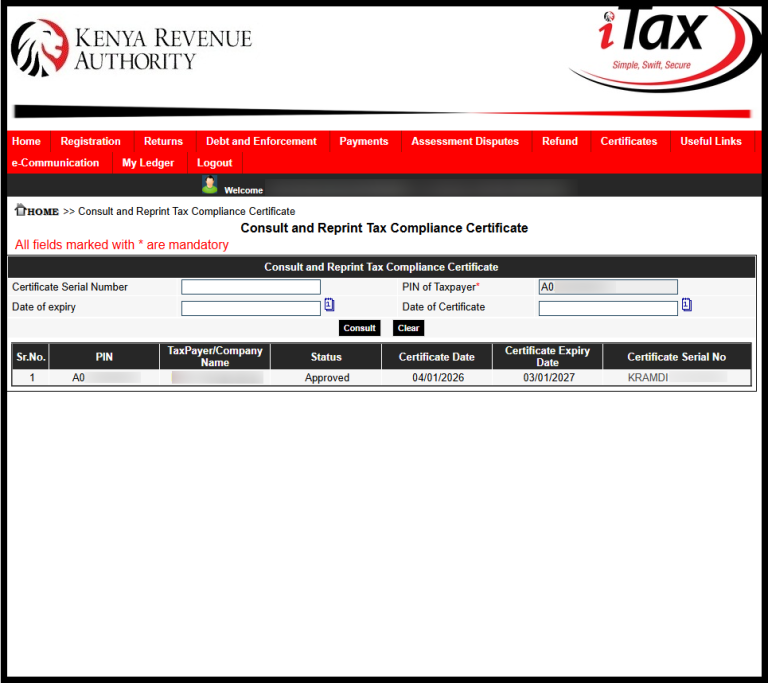 How To Download Tax Compliance Certificate (TCC)